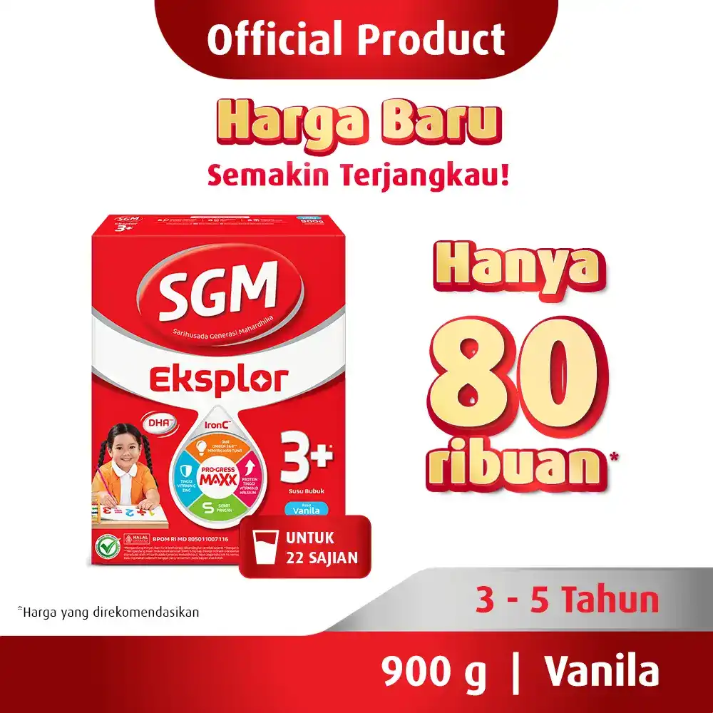 Sgm Eksplor 3+ Pro-Gressmaxx Vanilla Susu Pertumbuhan (Belajar) 900Gr | Atapmart Fresh