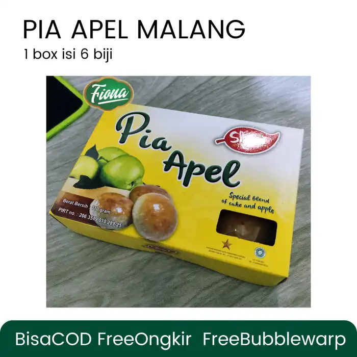 Pia / Bakpia Apel Oleh oleh khas Malang 1 box isi 6 biji | Setoko