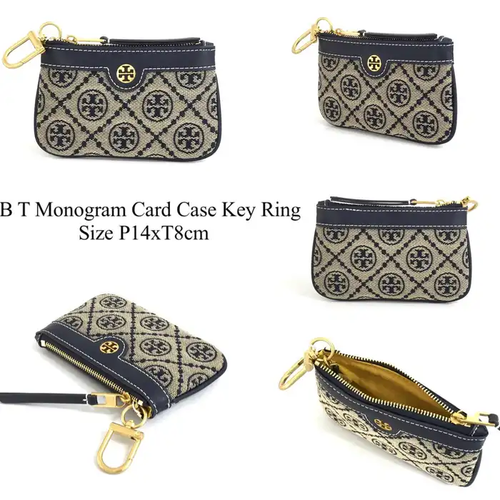 Tory Burch T Monogram Card Case Key Ring | Setoko
