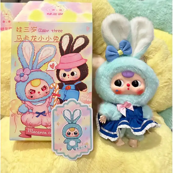 Baby Three Rabbit Macaron Cute Bunny Plush Series Blind Box | Setoko